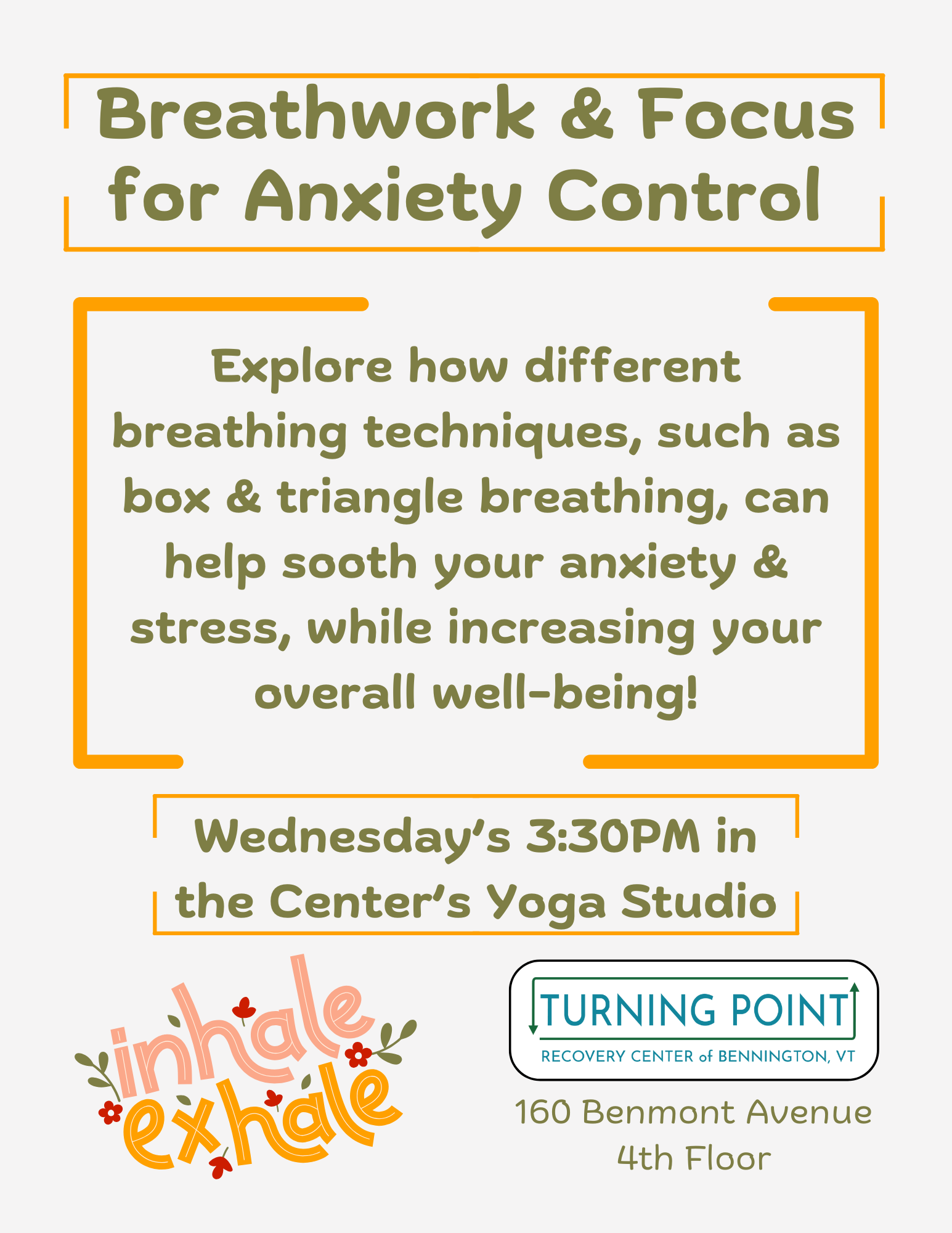 Breathwork & Focus for Anxiety w/ Turning Point Recovery Center ...